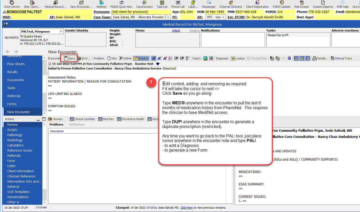 Vancouver Community Palliative Care Program - Charting Tool – Profile ...