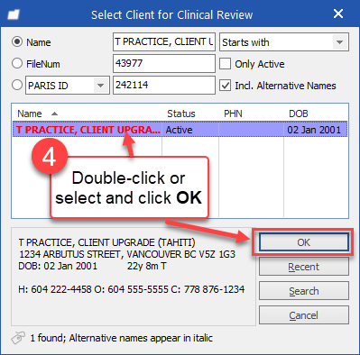 Search for Clients in Profile EMR – Profile EMR User Help