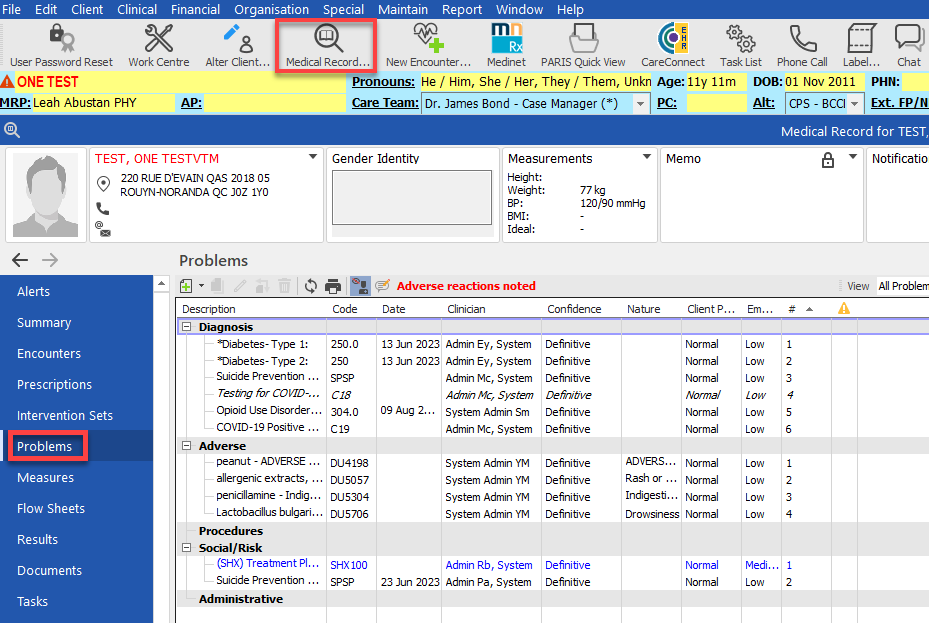Problems – Profile EMR User Help