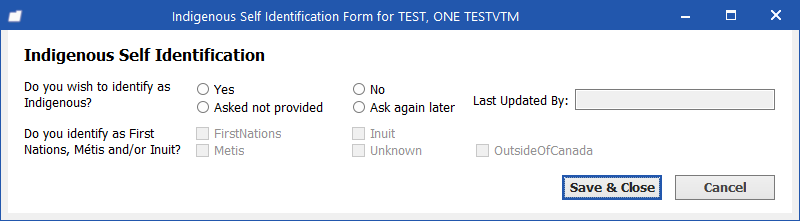 Indigenous Self-Identification Questions – Profile EMR User Help