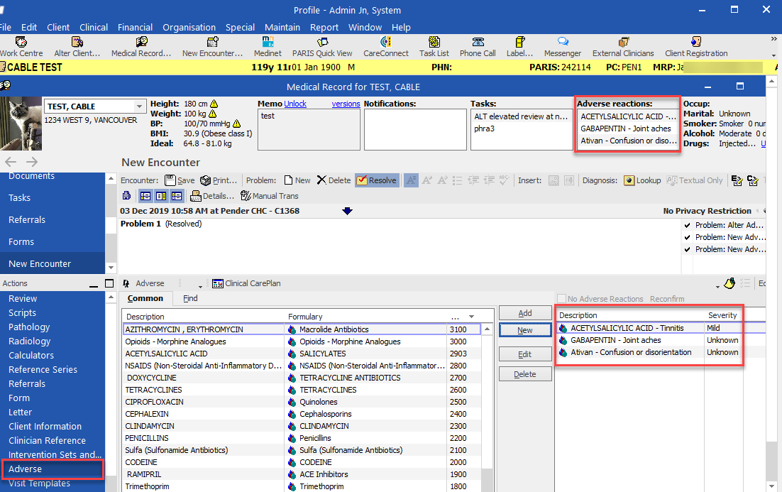 Add Allergies or Adverse Reactions – Profile EMR User Help