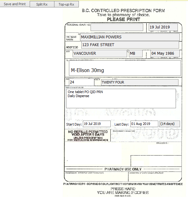 Create and Print a Controlled Prescription Form (Duplicate Rx ...