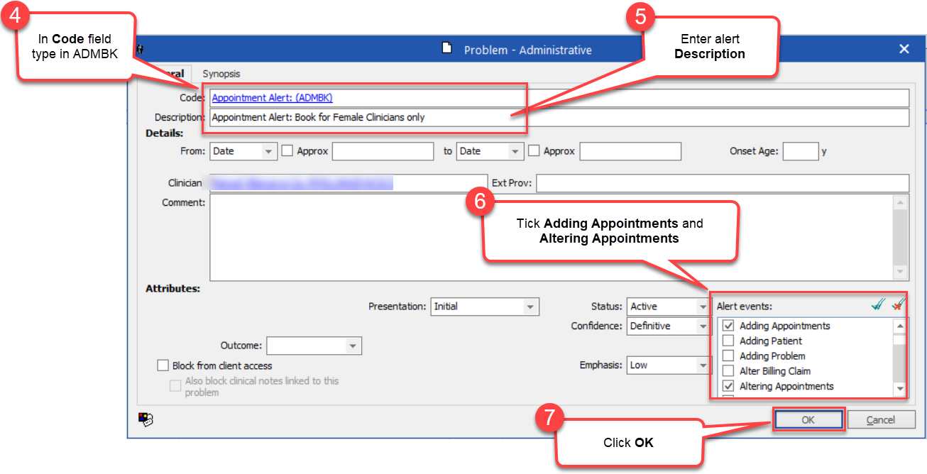 Appointment Booking Pop-Up Notice – Profile EMR User Help