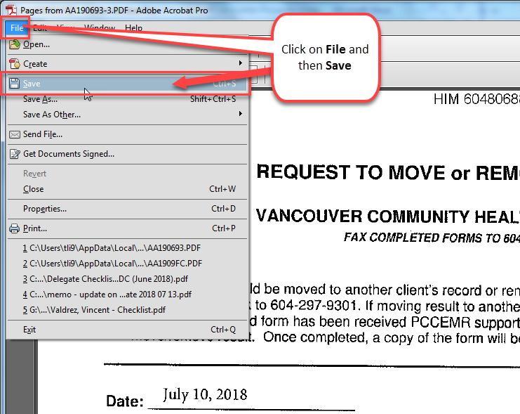 Tracking The Filing Of A Emr