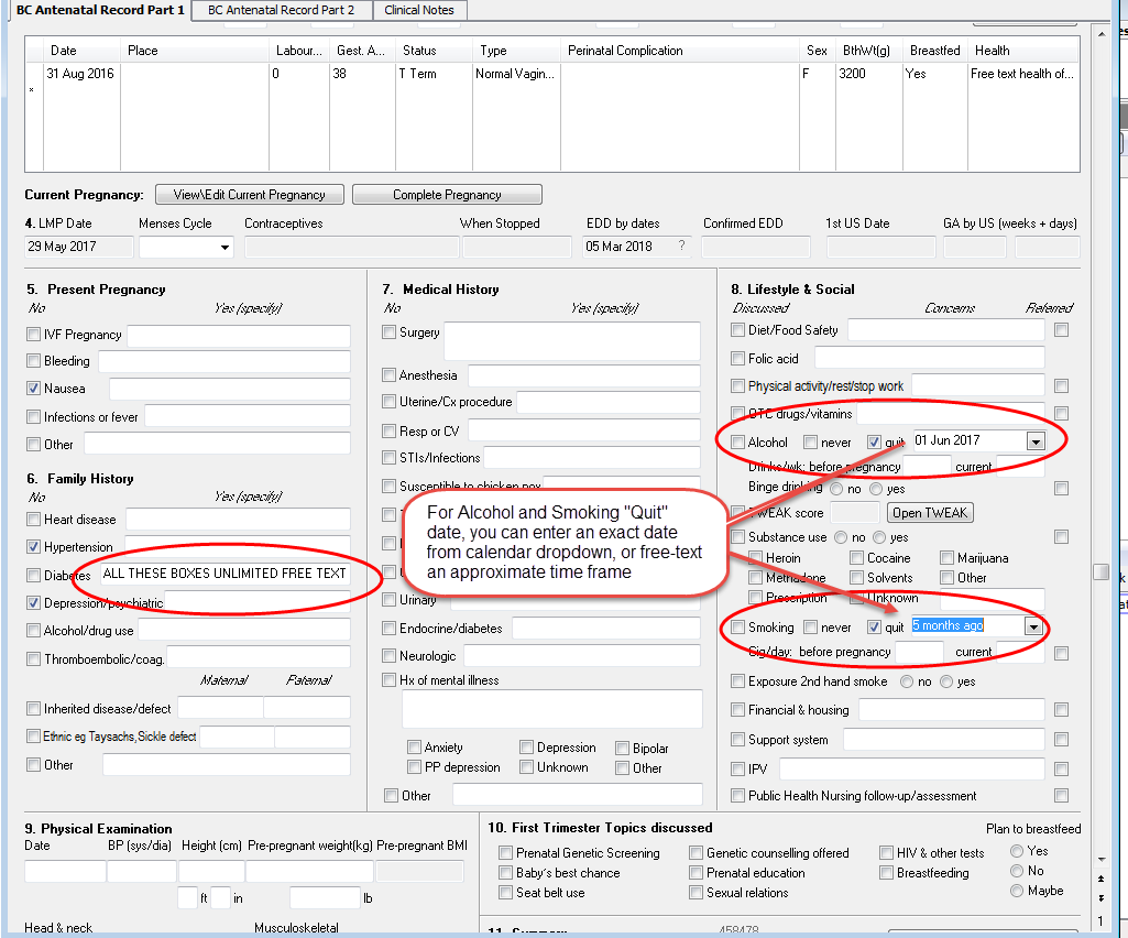 Antenatal Form – Profile EMR User Help