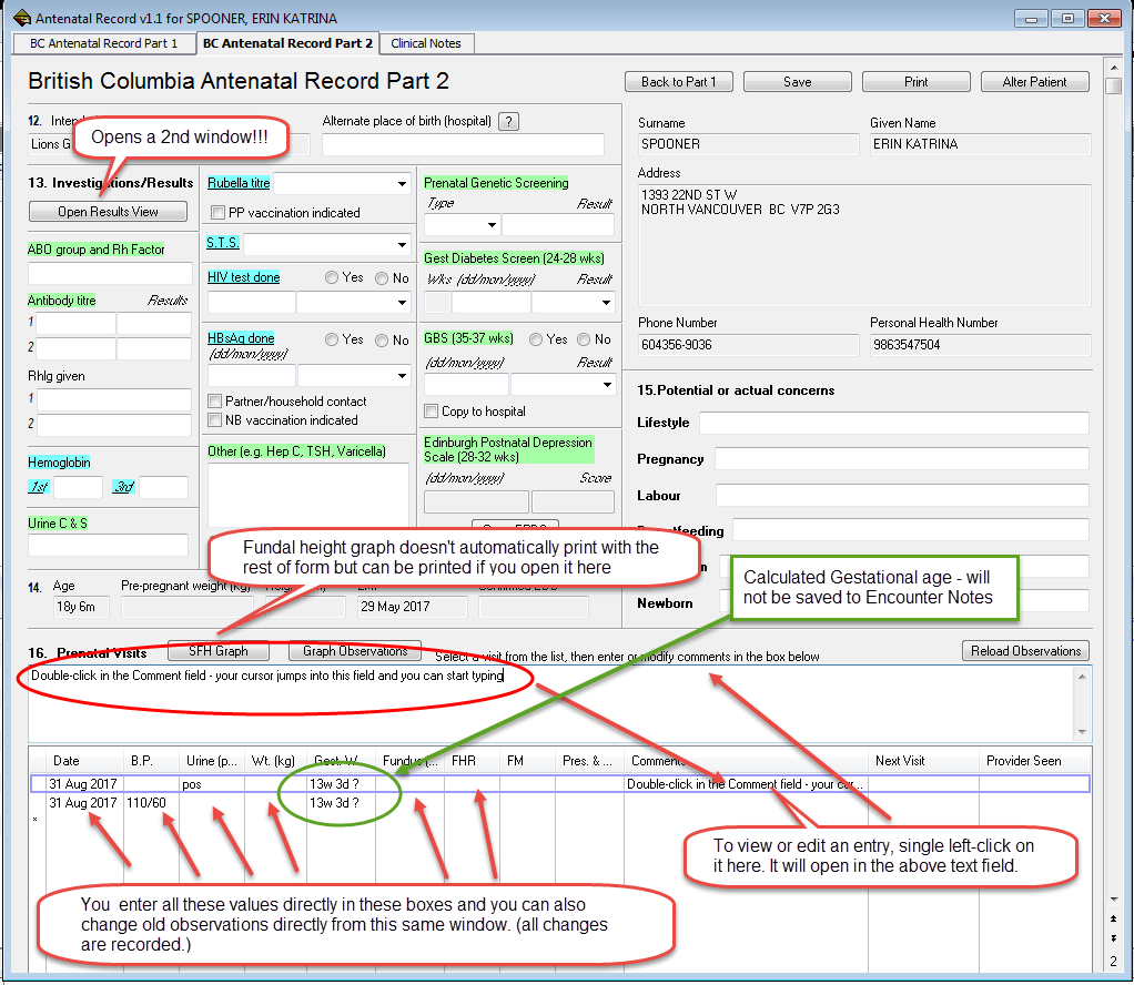 Antenatal Form – Profile EMR User Help