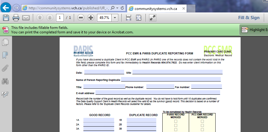 Identify and Report Duplicate Patient Records – Profile EMR User Help