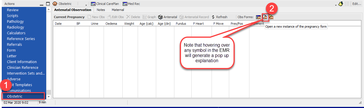 Antenatal Form – Profile EMR User Help
