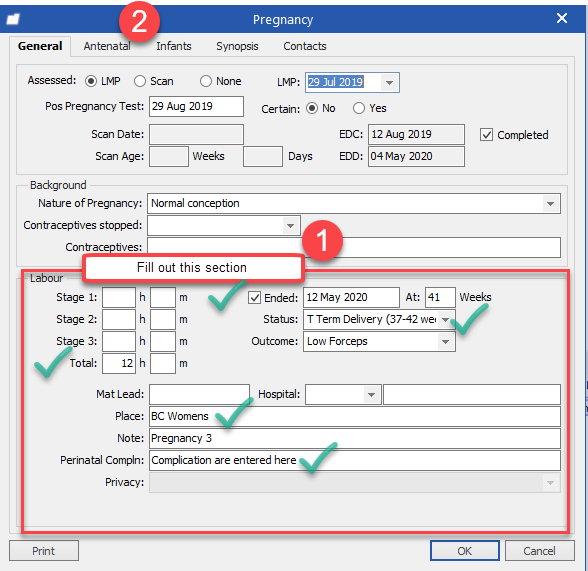 Antenatal Form – Profile EMR User Help
