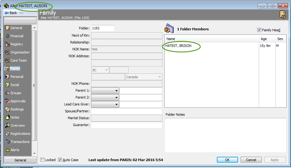 Set up Families in EMR – Profile EMR User Help
