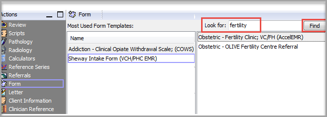View, Create and Access Forms – Profile EMR User Help