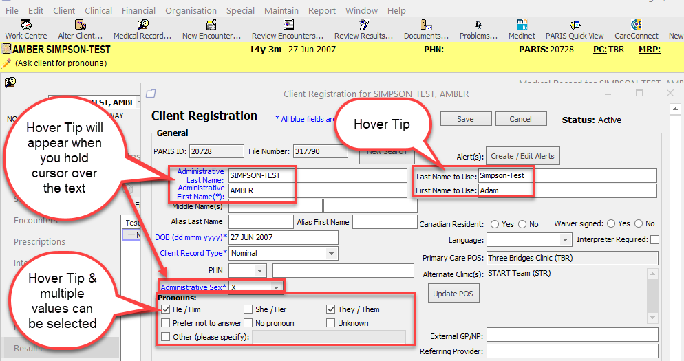 Gender Inclusion Name Gender Identity Sex And Pronouns In Profile Emr Profile Emr User Help