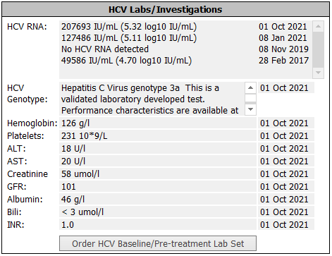 Hep C (HCV) Form – Profile EMR User Help