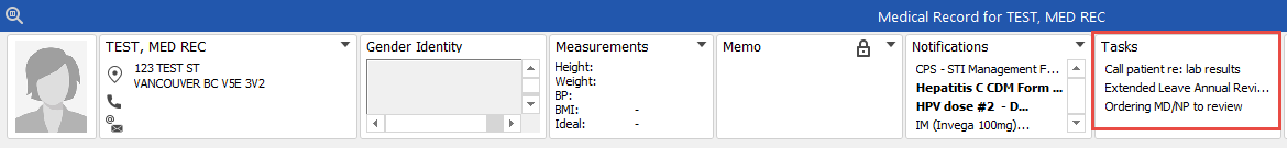 Tasks – Profile EMR User Help