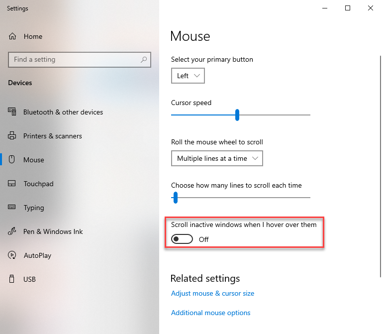 Mouse Settings: Scrolling Alert – Profile EMR User Help