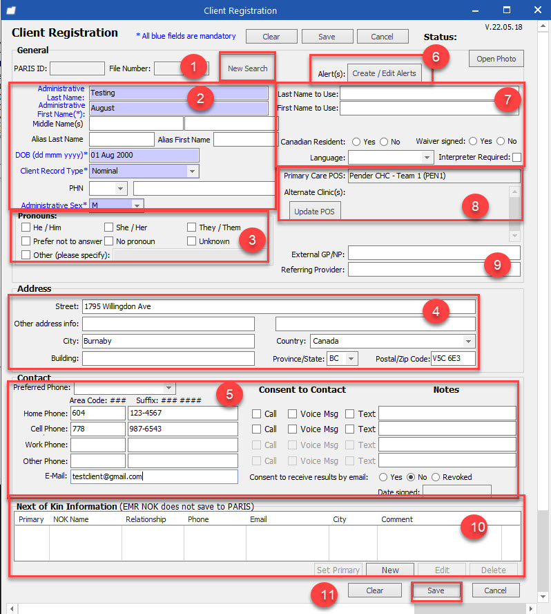 Client Registration Form – Profile EMR User Help